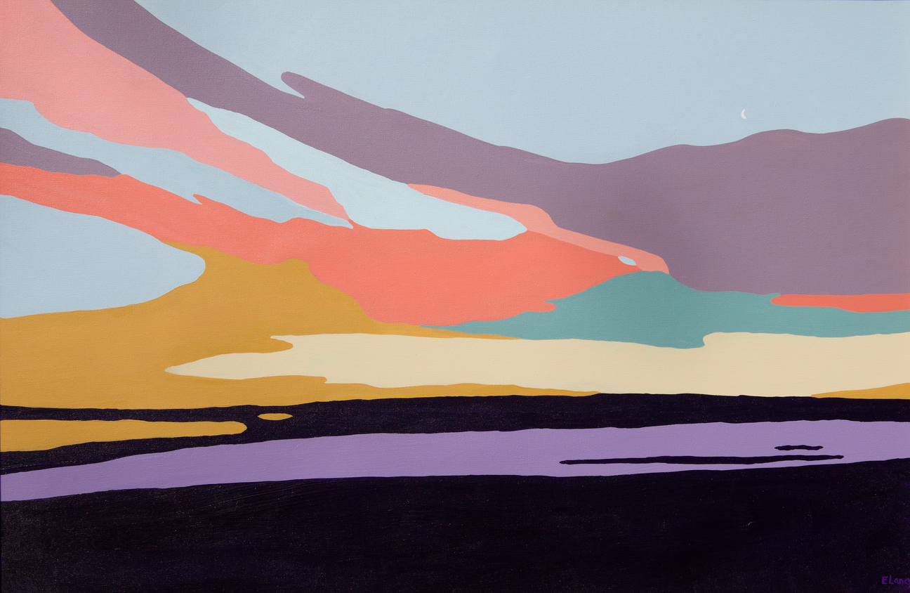 Original Artworks by Atlanta Artist Elizabeth Lang, Between Evergreens ...