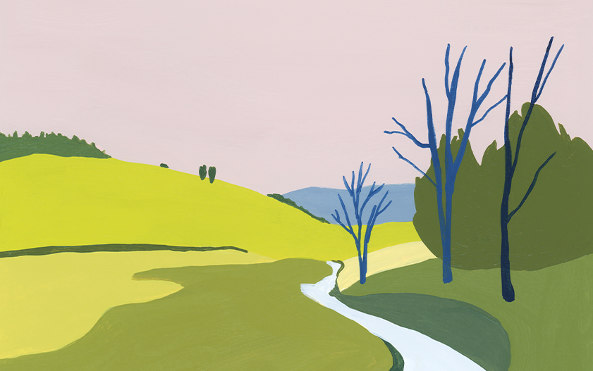 Original Artworks by Atlanta Artist Elizabeth Lang, Between Evergreens ...
